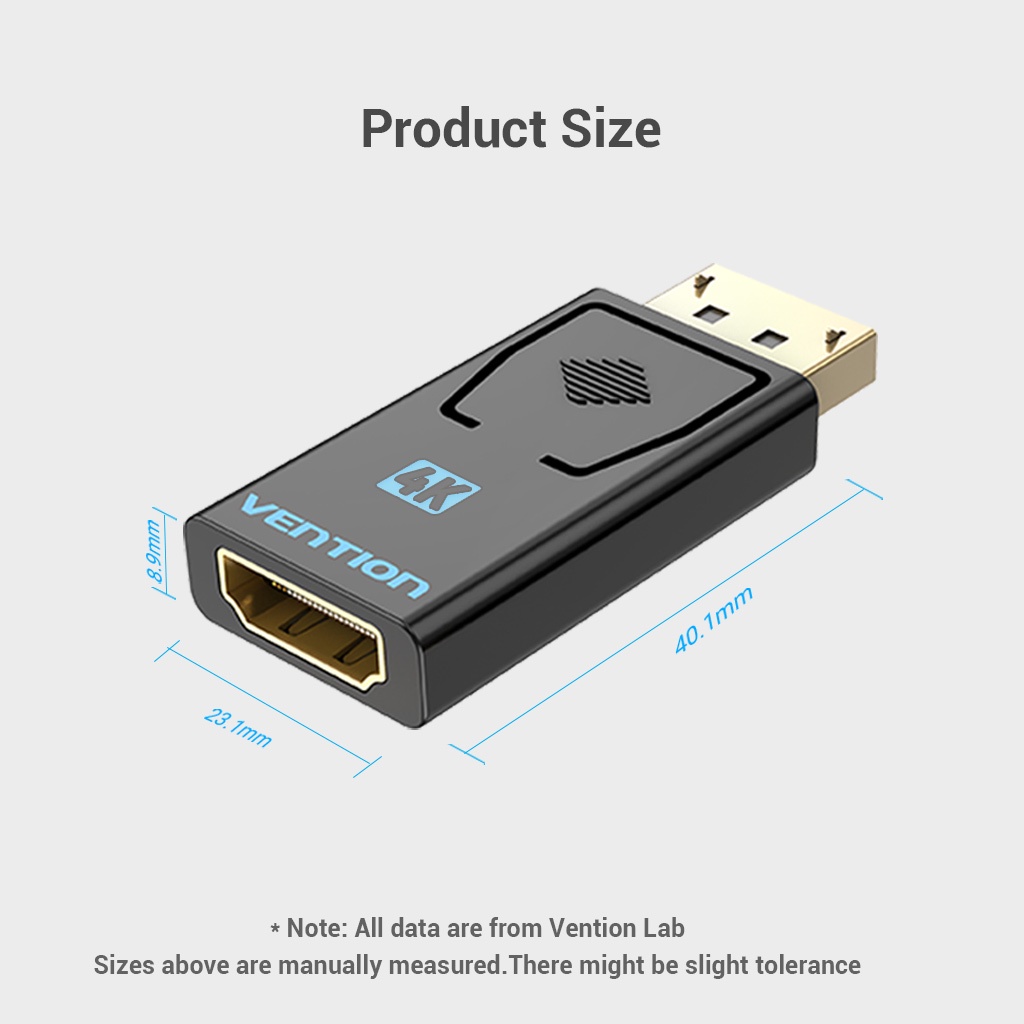 Vention DP to HDMI Adapter 4K Display Port Male to HDMI Female Video Audio Converter for TV PC ...