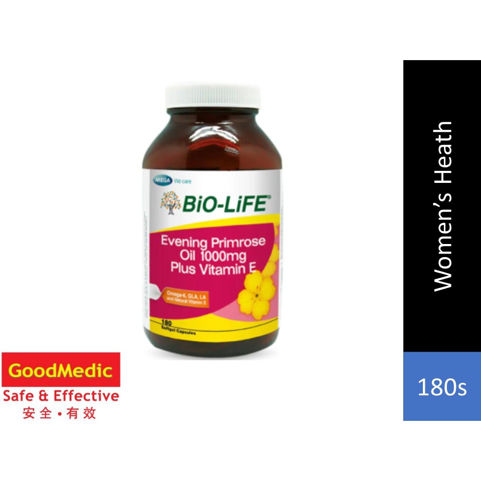 Bio-life Evening Primrose Oil 1000mg Plus Vitamin E (1 x 180s) | Shopee ...