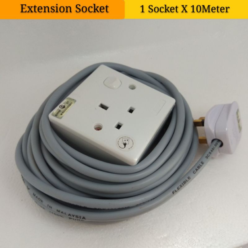 Extension Socket 1 Gang x 15 Meter ( SIRIM ) | Shopee Malaysia