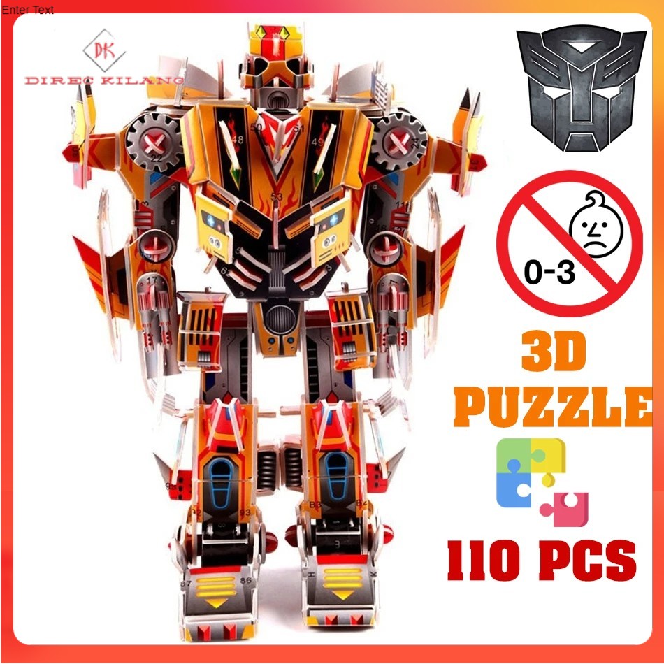 110 Pcs 3D Educational Puzzle Paper Craft Foam EVA Transformers ...
