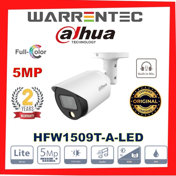 Dahua 5mp Full Color Hdcvi Analog Built In Mic Bullet Camera Hfw1509t