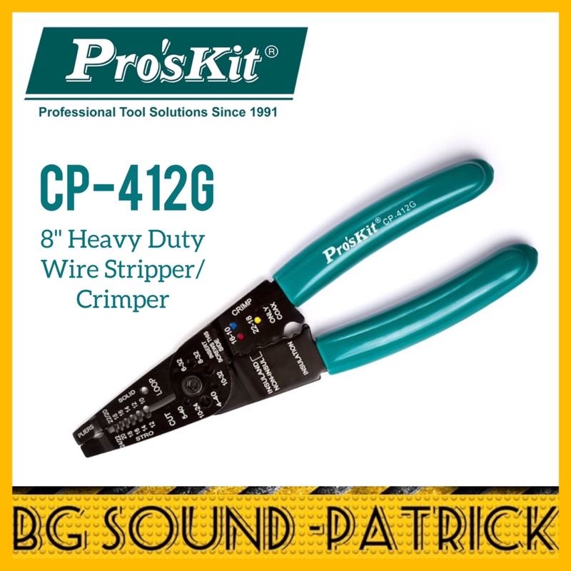 Proskit CP-412G 8" Heavy Duty Wire Stripper/ Crimper | CP412G | Shopee ...