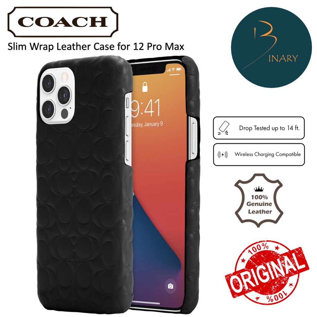 Coach Slim Wrap Leather Case for iPhone 12 Pro Max - Signature C ...
