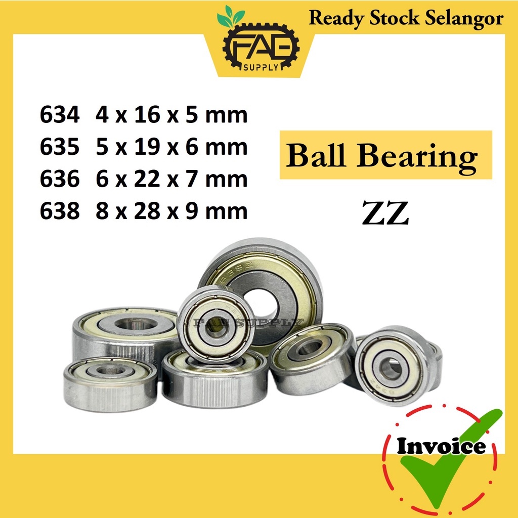 Ball Bearing 634 635 636 637 638 639 zz RS Metal Shielded Miniature ...