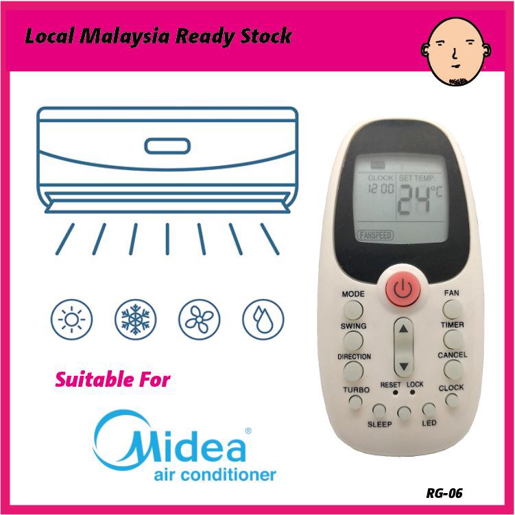 Midea Air Cond Aircond Air Conditioner Remote Control | Shopee Malaysia