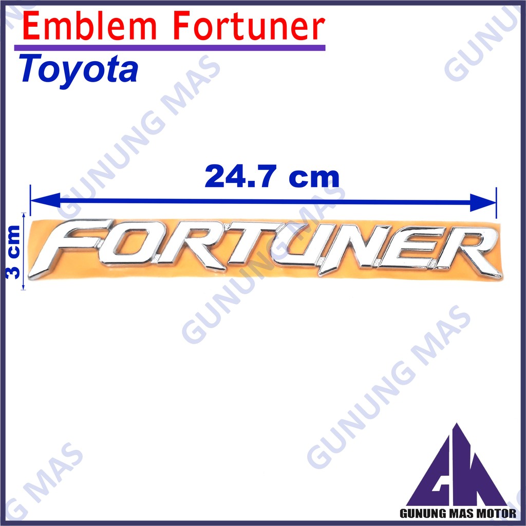 Toyota Fortuner Chrome Logo Emblem with Rear Car Trunk Writing | Shopee ...
