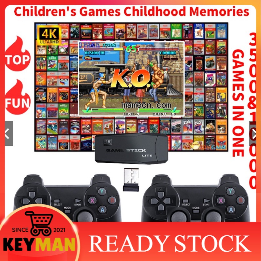 Portable 4K TV Video Game Console 2.4G Wireless Controller Family Game ...