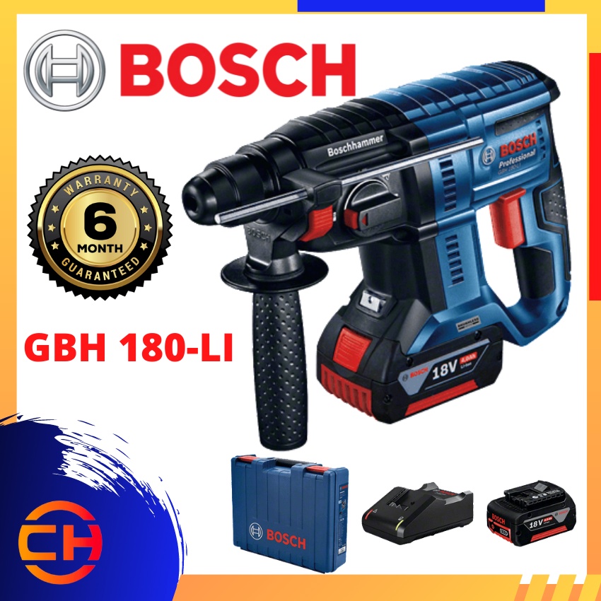 Bosch GBH 180-LI 18v 4.0Ah Professional Cordless Rotary Hammer with SDS ...