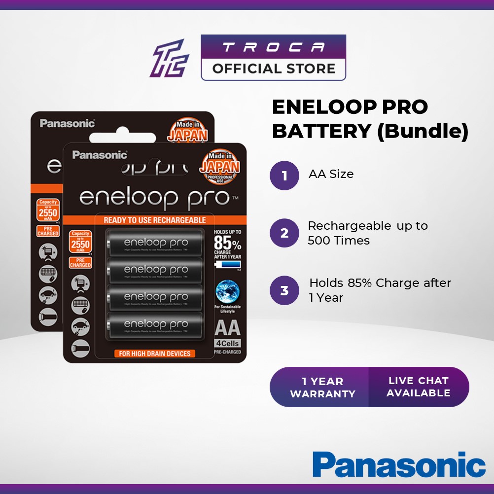 Panasonic Eneloop Pro Battery AA / AAA 4 Cells - Rechargeable Battery ...