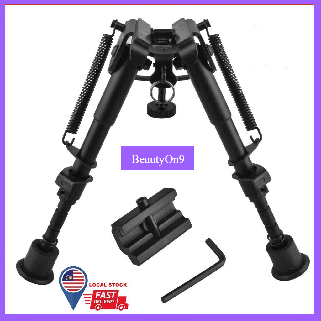 (READY STOCK) HD1806 6" to 9" Adjustable Spring Bipod Stand Holder ...