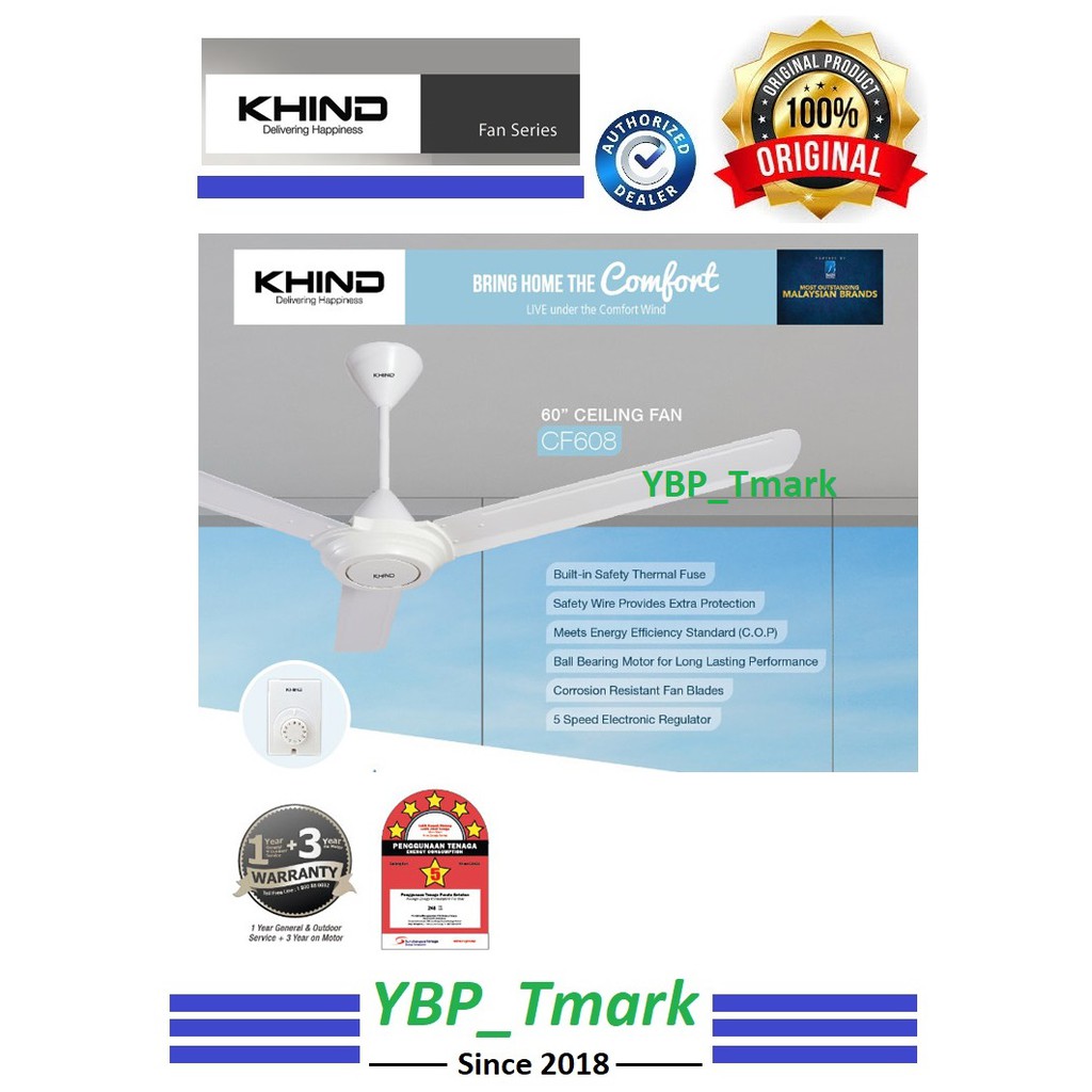 Khind Ceiling Fan CF615 CF615 B (BLACK) CF611 CF612T CF608 (CF 615 CF ...