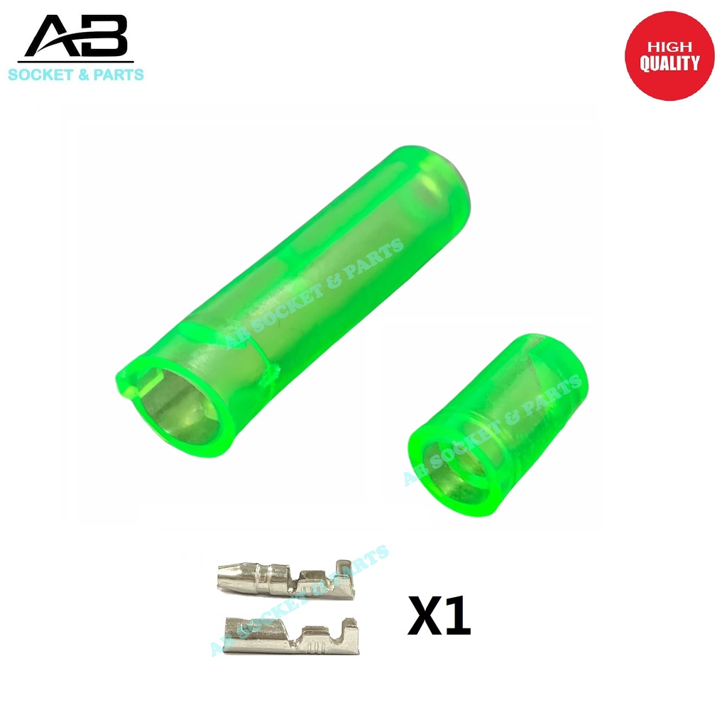 1 Pin Motorcycle Green Soft Jacket (Male+Female) Socket Connector(10SET ...