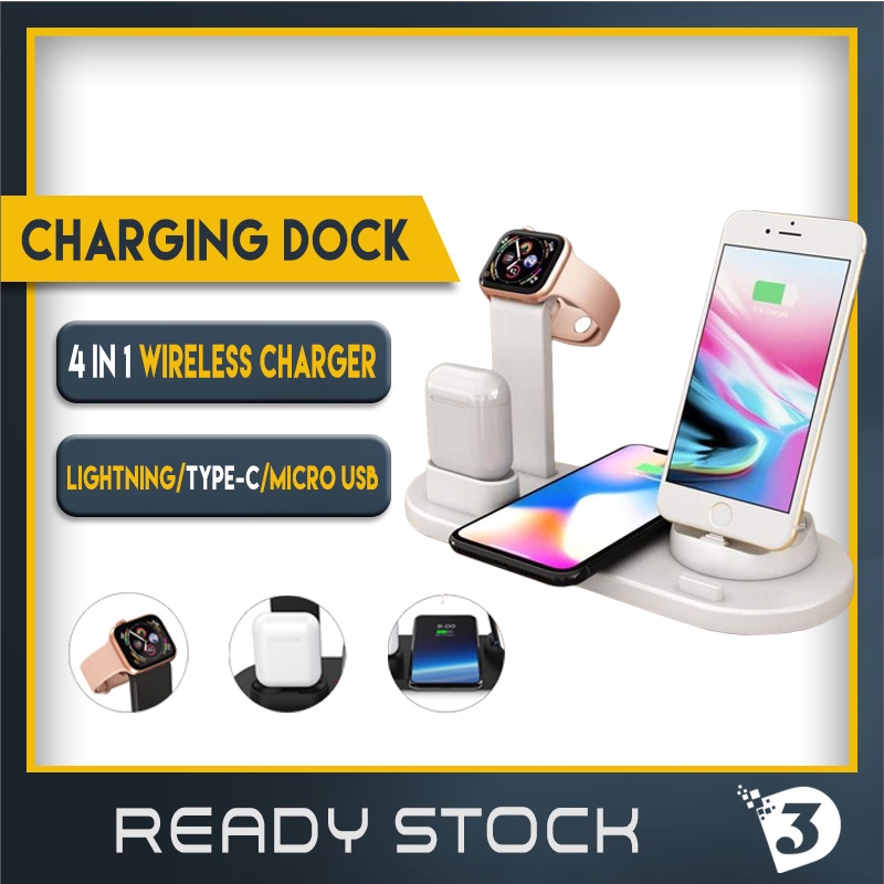 Original 4 in 1 Wireless Charging Dock Compatible With Smart Watch And ...