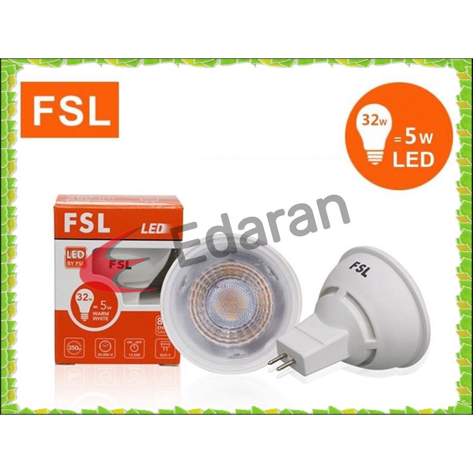 FSL MR16 AC90-240V 5W LED COB BULB (6500K , 4000K And 3000K) | Shopee Malaysia
