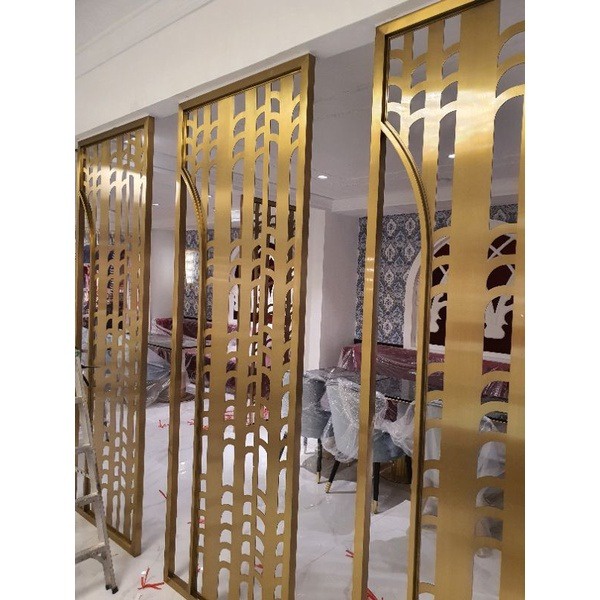 Luxury Gold Living Hall divider, living room partition, penghadang ...