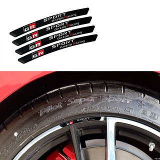 4PCS 3D Aluminum Wheel Hub Stickers Emblem Badge For Toyota GR Sport ...