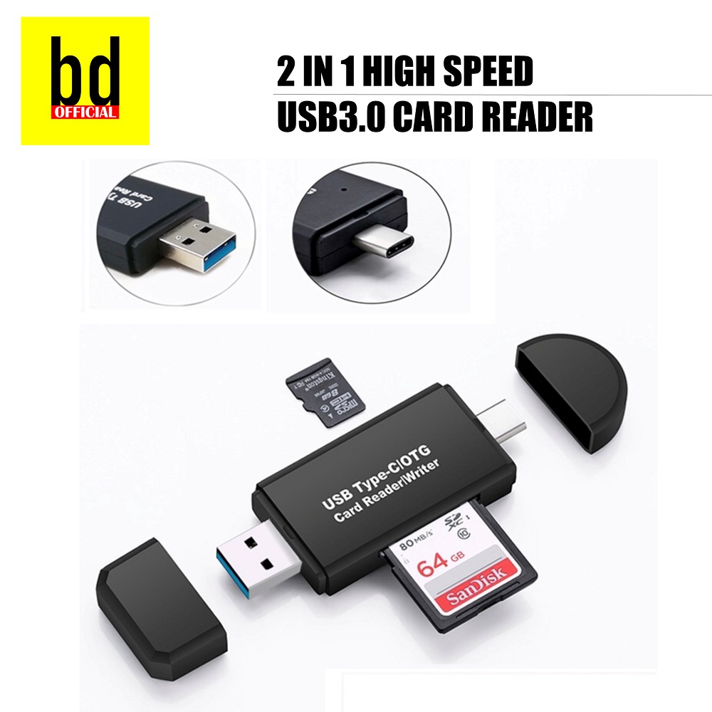 2 in 1 High-Speed Portable Memory Card Readers OTG USB 3.0 SD Card ...