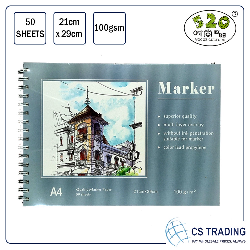 A4 Hard Cover Marker Pad 50 Sheets 100gsm A4 Superior Marker Pad ...
