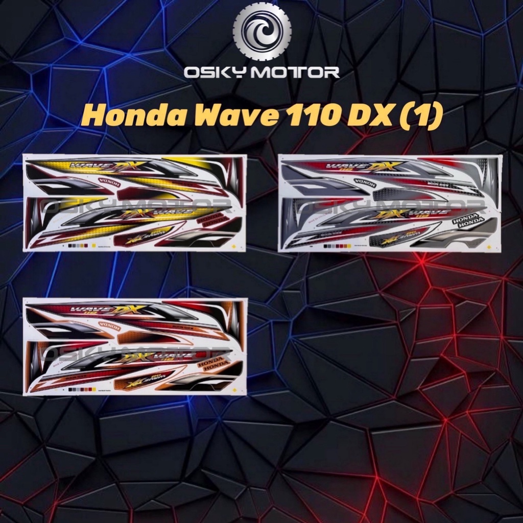 Honda Wave 110 DX (1) Body Sticker - Red / Black / Orange | Shopee Malaysia