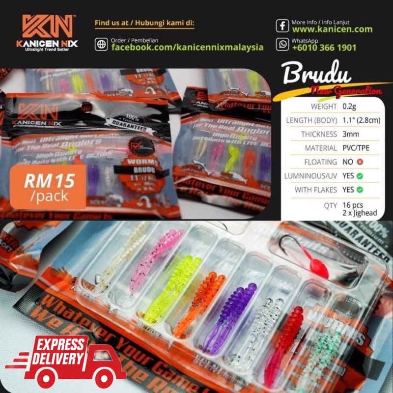 Berudu New Generation With Luminous, UV And Jighead | Shopee Malaysia
