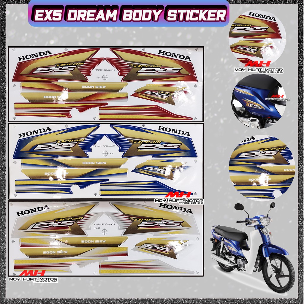 HONDA EX-5 DREAM BODY STICKER SET / HONDA EX5 HIGH POWER MORITAKA ...