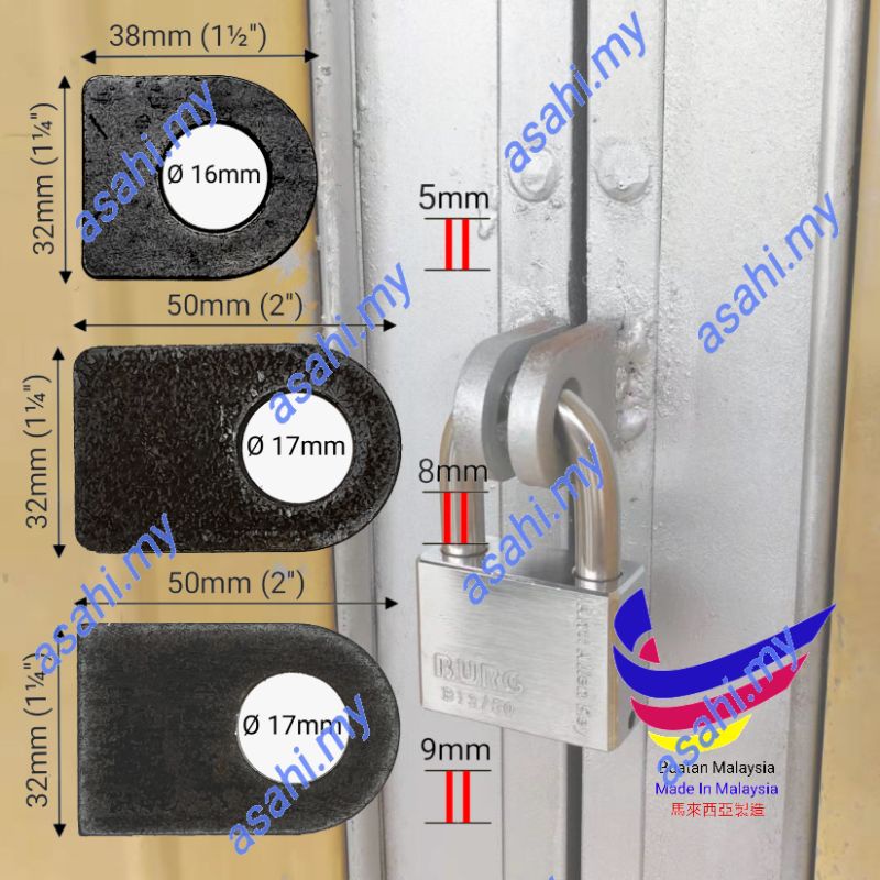 (1pc) Steel Lock Eye / Door Hasps / Locking Bracket /Pintu & Tingkap ...