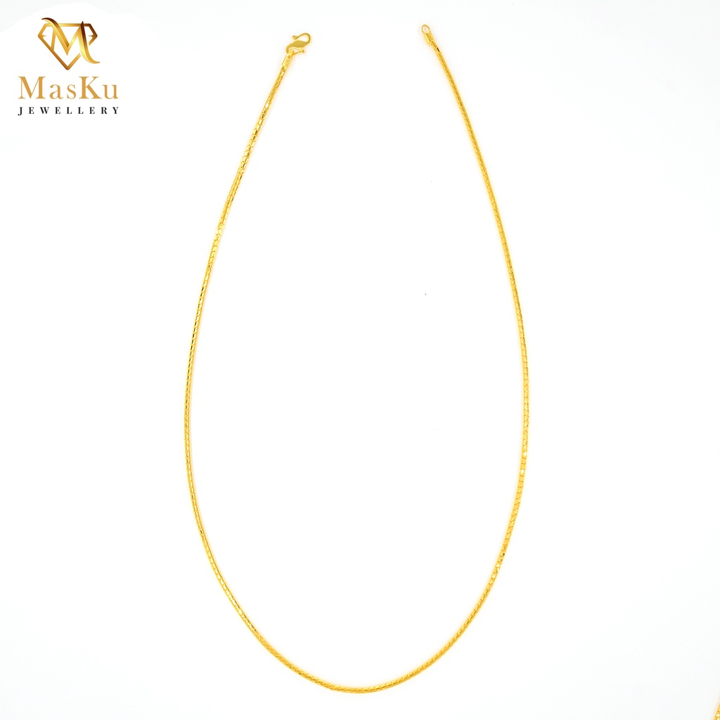 MasKu Jewellery 22K / 916 Rantai Leher Rice MKJN180188 | Shopee Malaysia