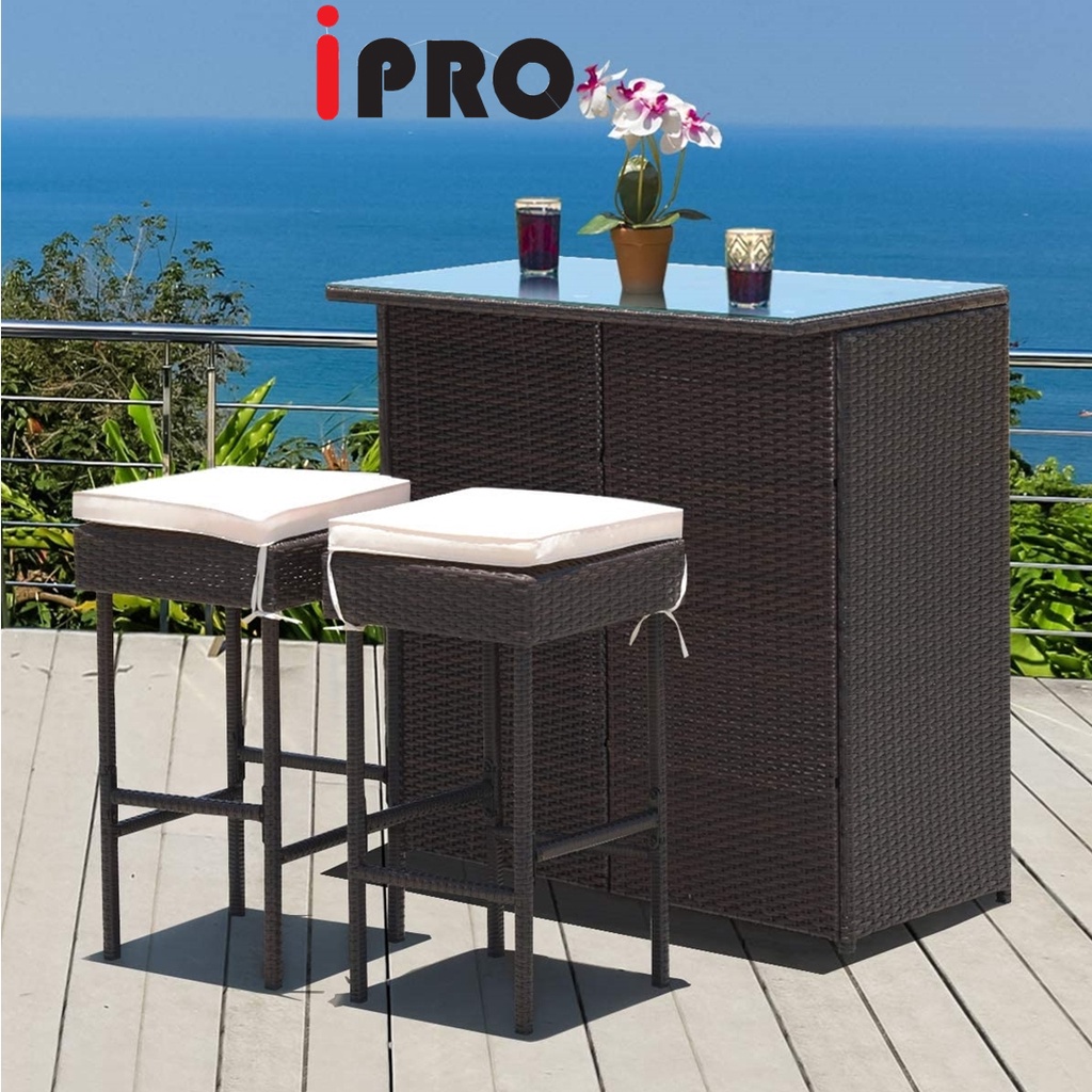 IPRO Outdoor Furniture Rattan Bar Set / Rattan Patio Furniture Set for ...