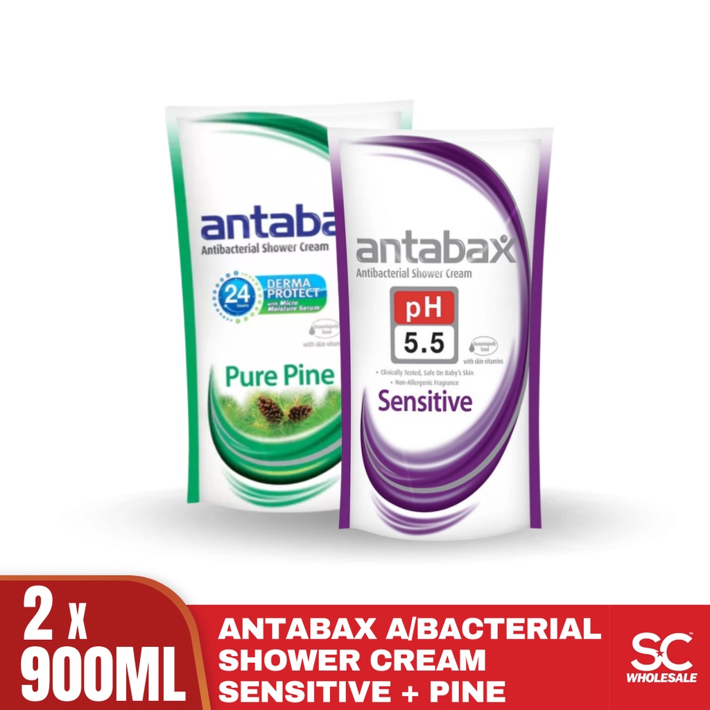 Antabax PH 5.5 Antibacterial Body Wash Shower Cream Refill Twin Pack ...