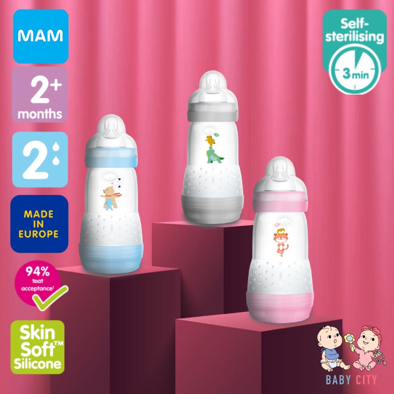 MAM Anti-Colic Bottle 260ml - Twin pack/Single/botol susu/Baby Feeding Bottle/baby bottle ...
