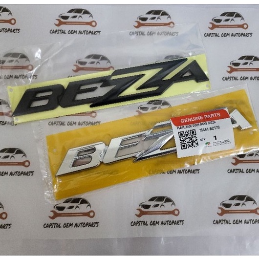 ORIGINAL PERODUA GENIUNE BEZZA REAR WORD LOGO-CHORME &MATTE BLACK WITH ...