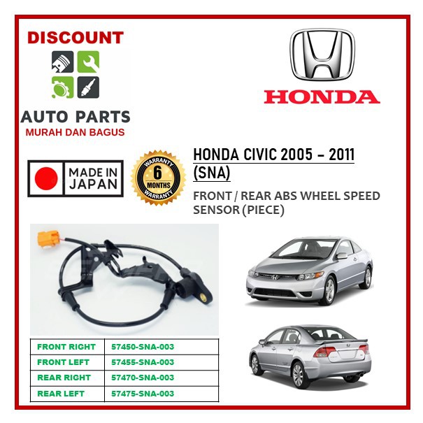 [🔥6 MONTHS WARRANTY🔥] HONDA CIVIC 2005 – 2011 (SNA) FRONT / REAR ABS ...
