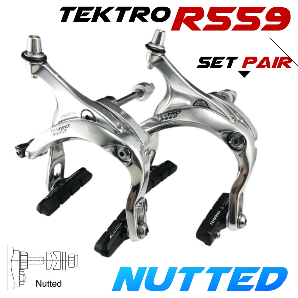 TEKTRO R559 ROAD Bike Brake Calipers Long Arms 53-73 mm NUTTED, Silver ...
