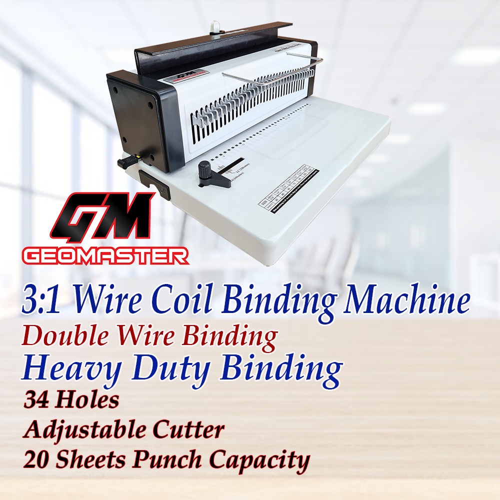 Geomaster 3:1 Adjustable Cutter Wire Binding Machine , Double Wire Binding Machine | Shopee Malaysia