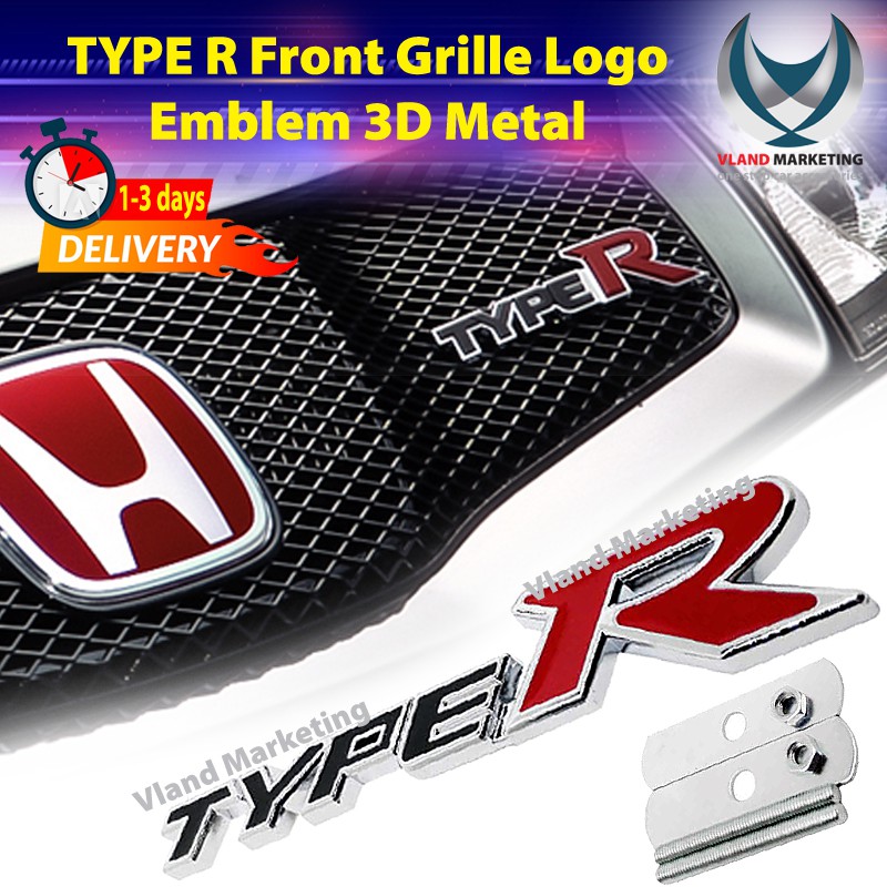 TYPE R Front Grille Logo Emblem 3D Metal | Shopee Malaysia