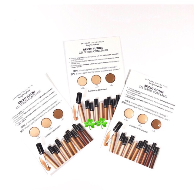 Sephora Bright Future Gel serum concealer sample chart | Shopee Malaysia