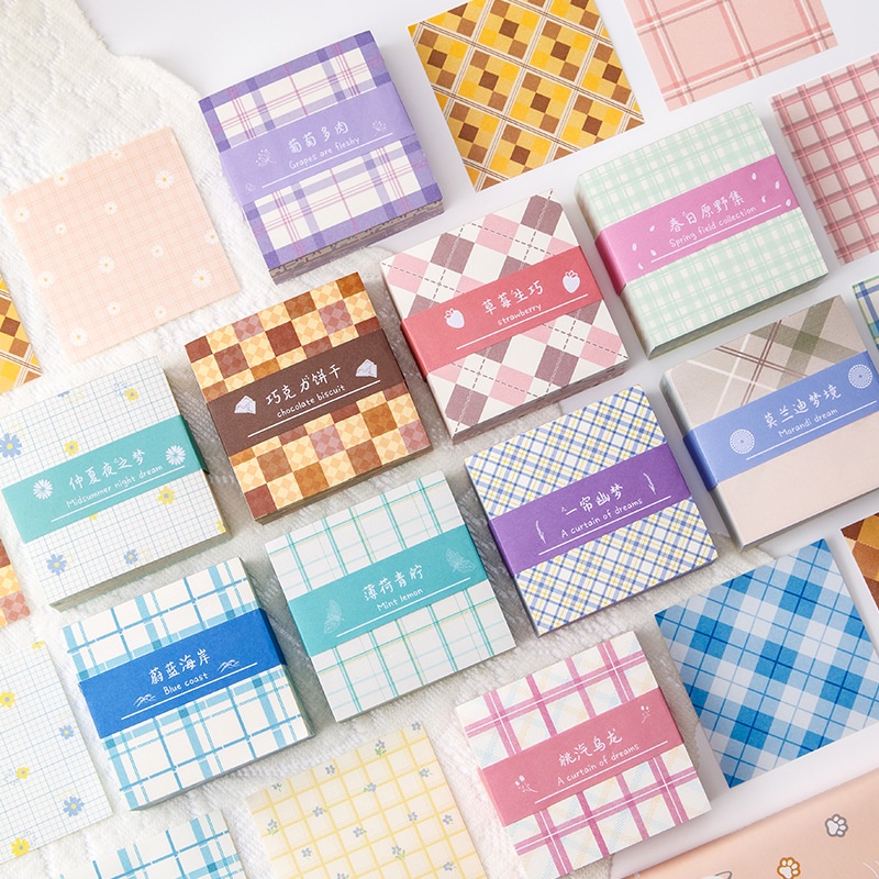 200Pcs Cute Memo Pad Minimalist Memo Pad Grid Notepad Colorful Message ...