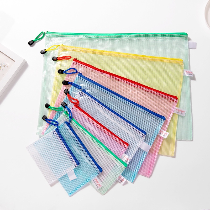 Stationery Storage Folder Waterproof Zipper File Organizer Pvc Bag ...