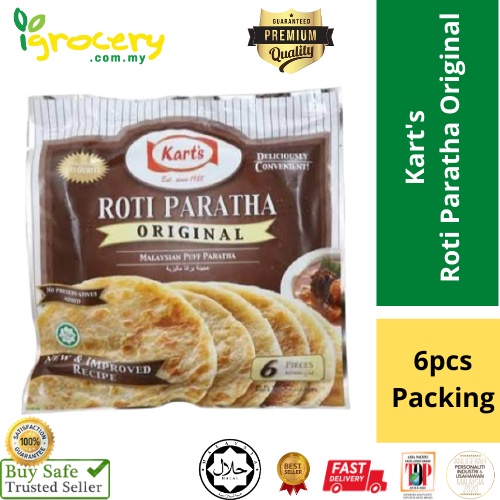 [Best Selling][HALAL] Kart's Brand Roti Paratha Original [6pcs/pkt ...