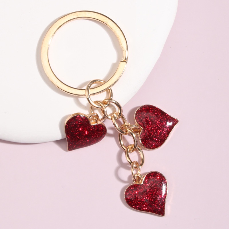 Cute Colorful Heart Keychain Love Key Ring Enamel Key Chains Valentine ...