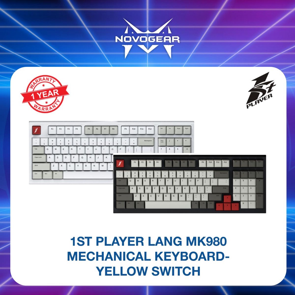 1ST PLAYER LANG MK980 MECHANICAL KEYBOARD BLACK/WHITE -YELLOW SWITCH ...