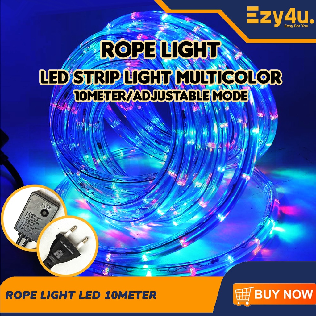 LED Rope Light Strip Lampu Raya Multi Colour Waterproof 10 Meter ...