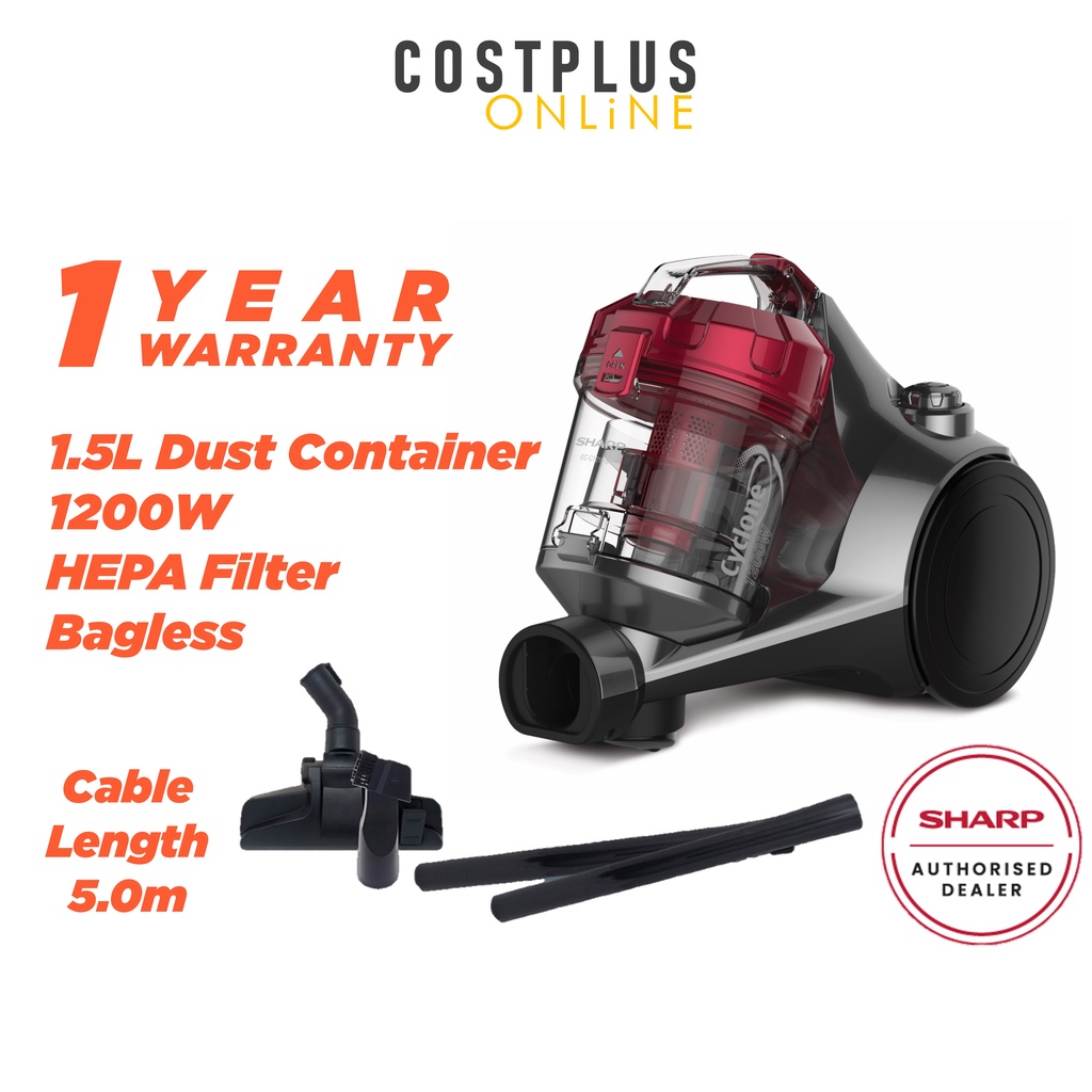 Sharp Bagless Vacuum Cleaner + CYCLONE Technology 1200W ECC1219S EC ...
