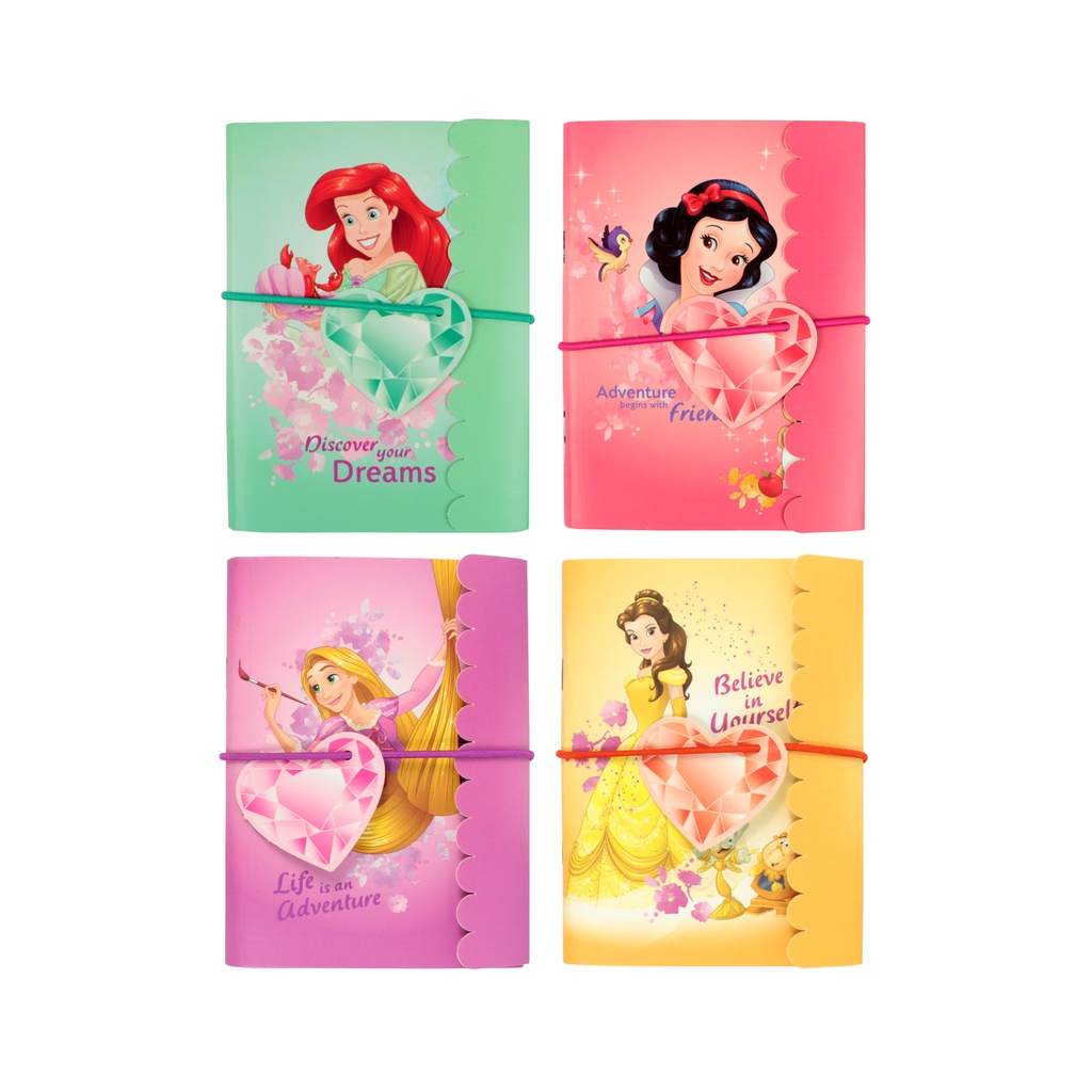 🎀 Disney Princess Note Book A6 64 Sheets With Band / Kids School Office ...