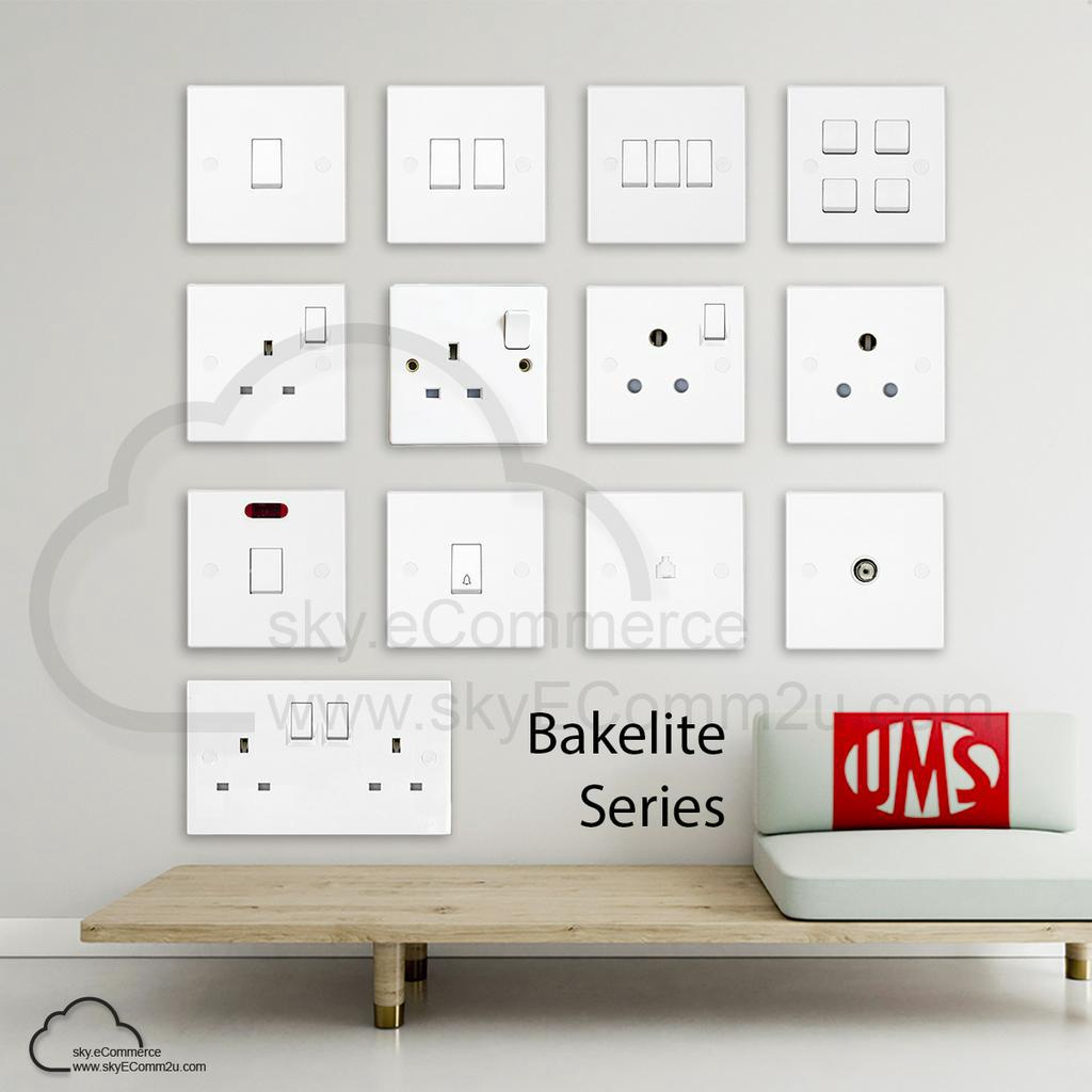UMS Bakelite Switches 13A 1 2 3 4 Gang 2 Way 2913A 1213A 15A 20A ...