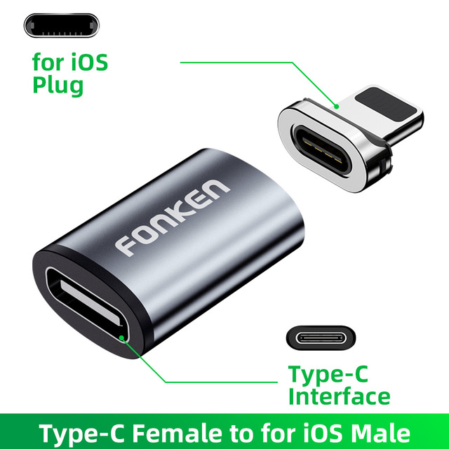 Fonken Magnetic Cable Connector Type C Magnetic Charge Adapter Micro ...