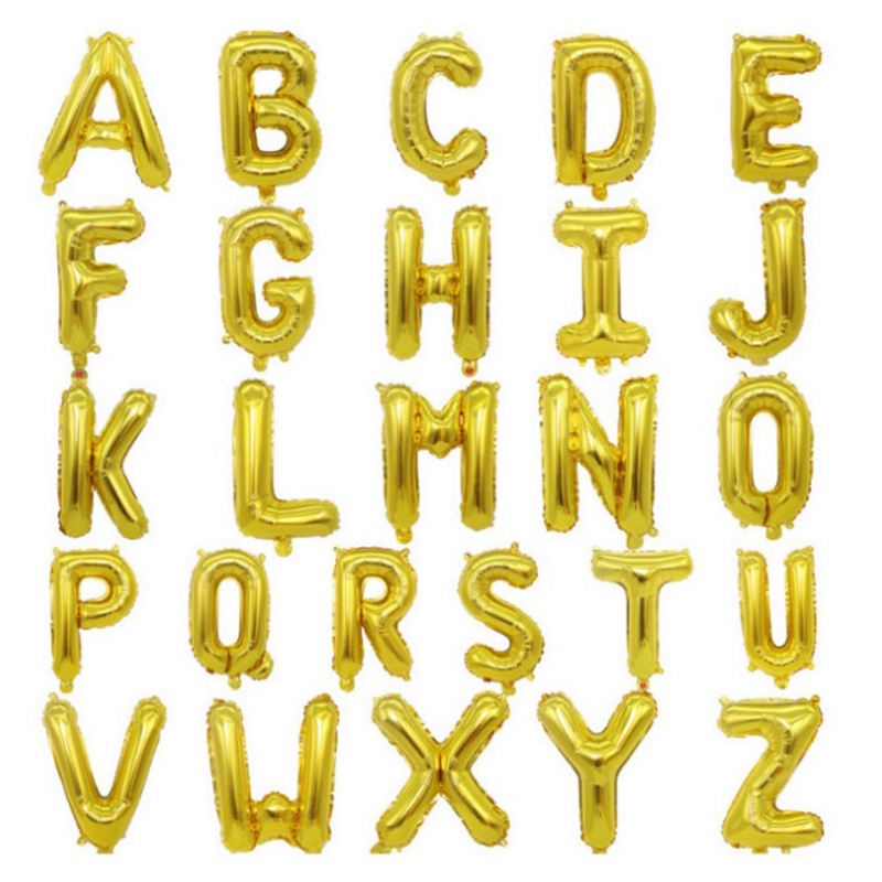16" Gold Alphabet Balloon Letter A - Z Belon Huruf 16Inchi | Shopee ...