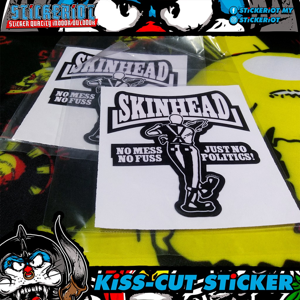 SKINHEAD NO MESS NO FUSS KISSCUT STICKER (1pc) | Shopee Malaysia