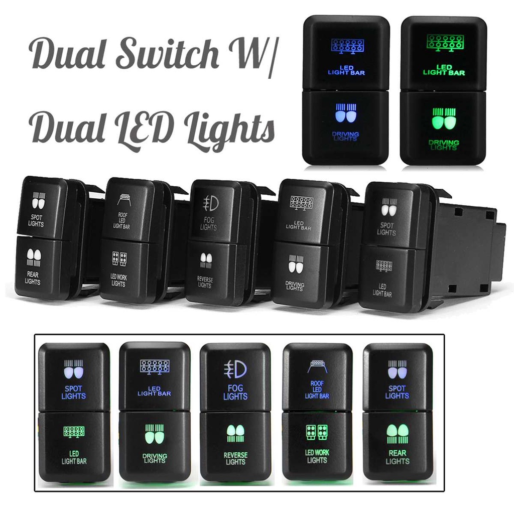 12V Dual Spot Fog Driving Roof Work Reverse Rear LED Light Bar Push ...