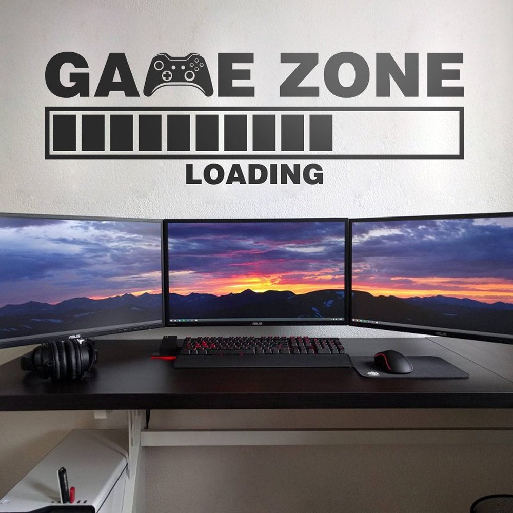 PS4 Gamer Wall Decal Game Zone Loading Wall Stickers Gaming Room Vinyl ...